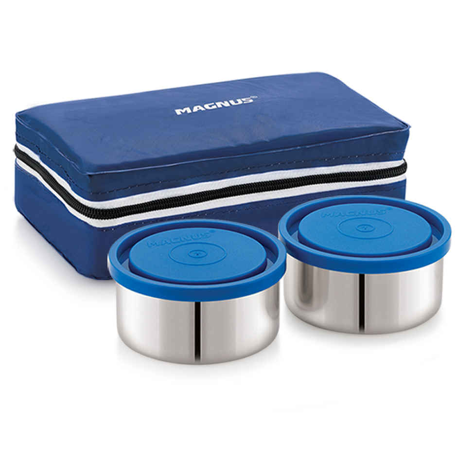 Magnus Fancy 2 Steel Lunch Box Set With Stainless Steel Contianers And ...