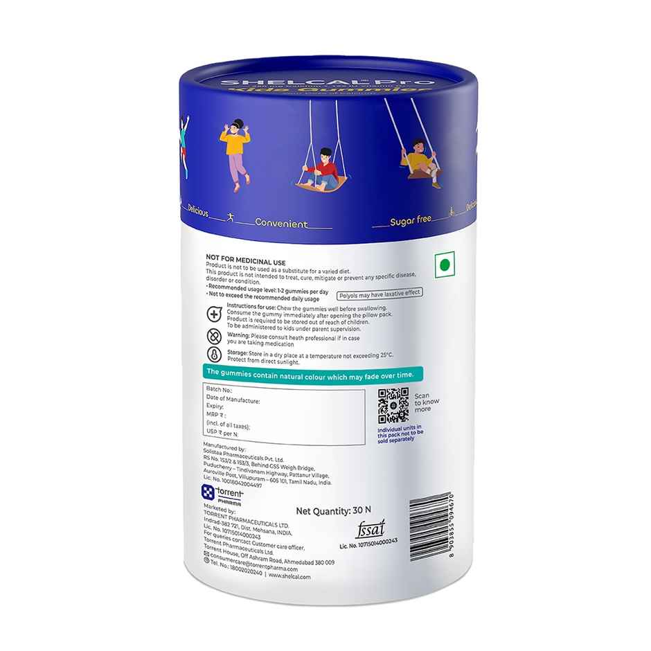 Buy Shelcal Pro Kids Sugar Free Calcium Gummies | Ca and Vit D3 ...