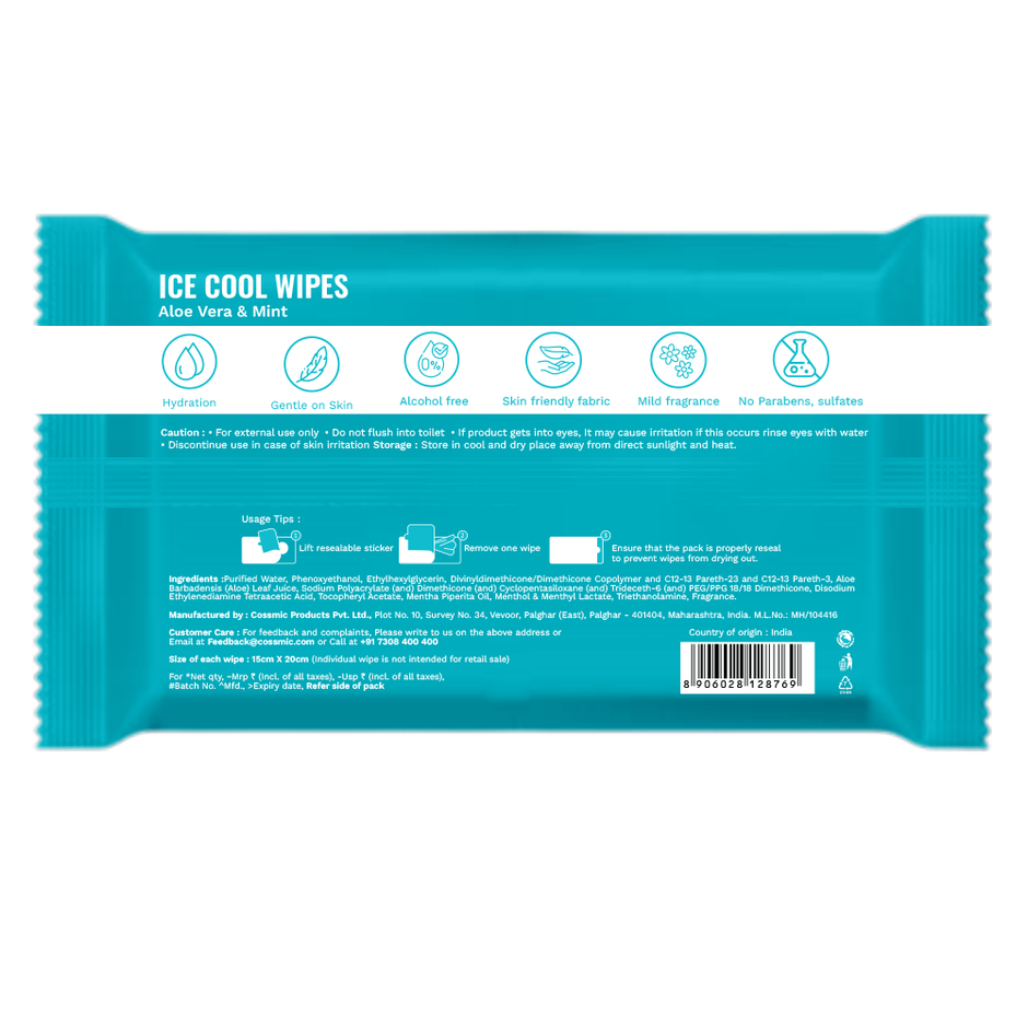 OVI Aloe Vera & Mint Ice Cool Wipes - Buy at ₹17 Online | Instant ...