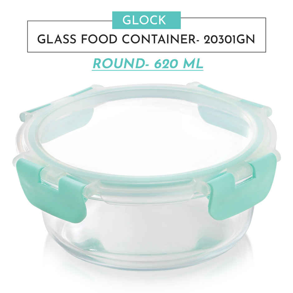 Buy Magnus Glock 620 ml Round Green Container with Airtight Lid ...