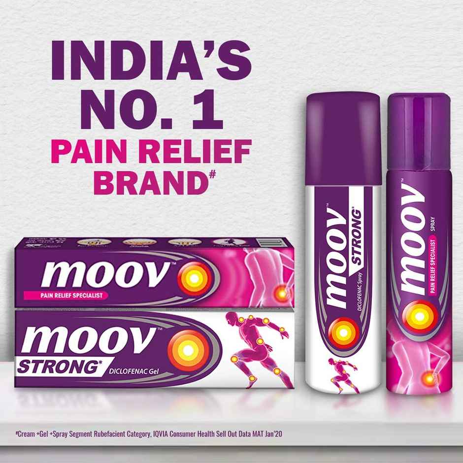 Moov Strong Diclofenac Spray - Buy at ₹265 Online | Instant Delivery ...
