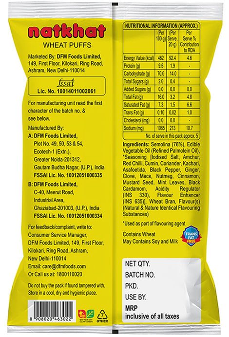 Buy Crax Natkhat Classic Wheat Puff Snacks Combo Online - Price @ ₹57 ...