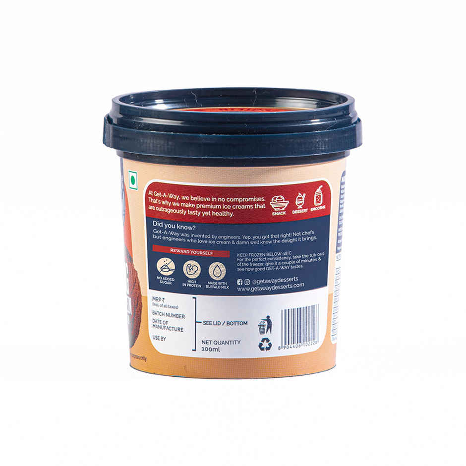 Buy Get-A-Way Chocolate Brownie Fudge Ice Cream Cup | Zero Added Sugar ...