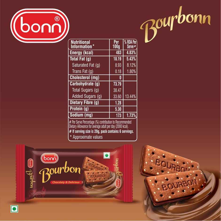 Buy Bonn Bourbon Chocolate Biscuits Chocolaty and Delicious | Crunchy ...
