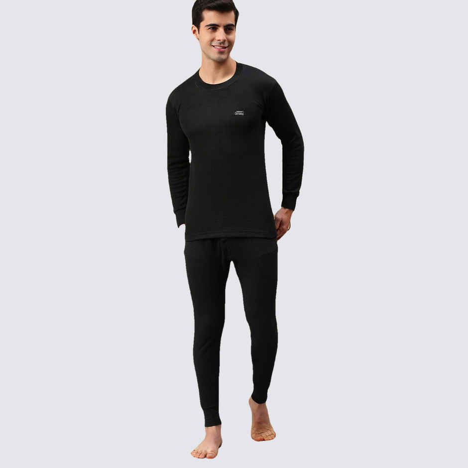 Buy Lux Cottswool Men's Full Sleves Round Neck Thermal Top And Bottom ...