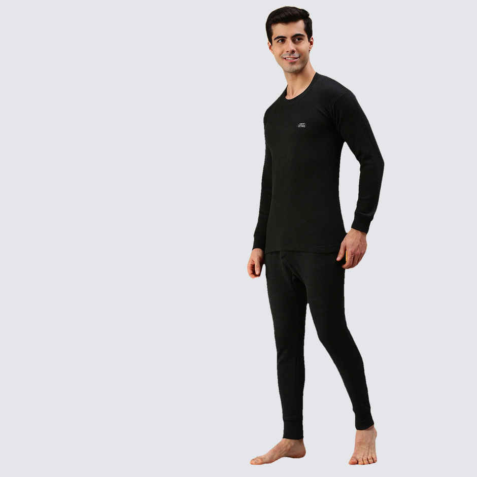 Buy Lux Cottswool Men's Full Sleves Round Neck Thermal Top And Bottom ...