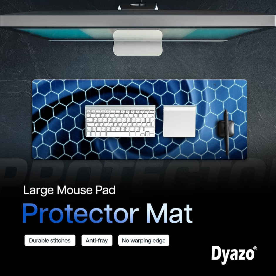 Dyazo Hexagon Pattern Mouse Pad - Gaming Desk Mat - 800 x 300mm - Blue ...