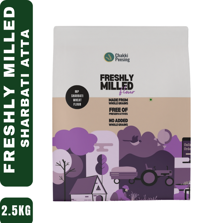 Buy Chakki Peesing MP Sharbati Atta | Pure Whole Wheat & Freshly Milled ...