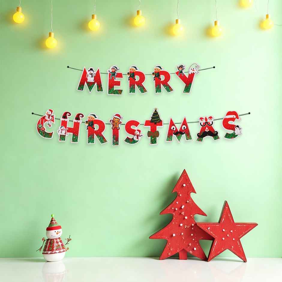 Buy Merry Christmas Theme Banner - Festive Decor for Christmas Party ...
