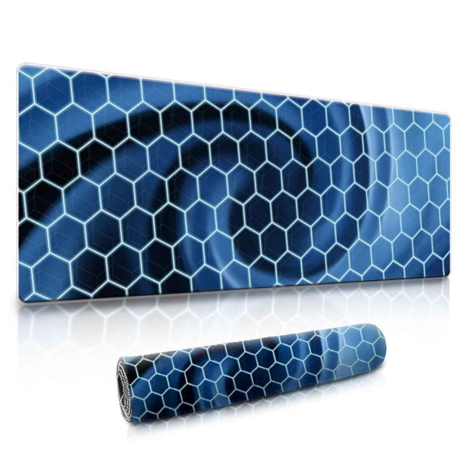 Dyazo Hexagon Pattern Mouse Pad - Gaming Desk Mat - 800 x 300mm - Blue ...