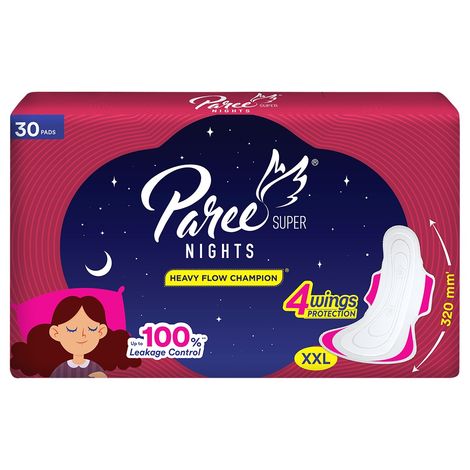 Buy Paree Super Nights Sanitary Pads | XXL | 30 pcs Online - Price ...