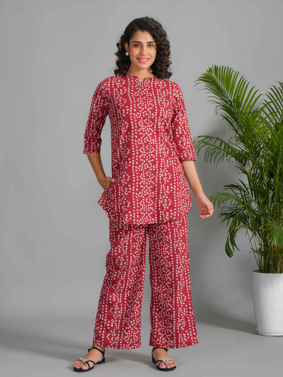 Buy Sanskrutihomes Women's Printed Round Neck Top & Flared Trouser Night suits | SE-NSP-820 ...