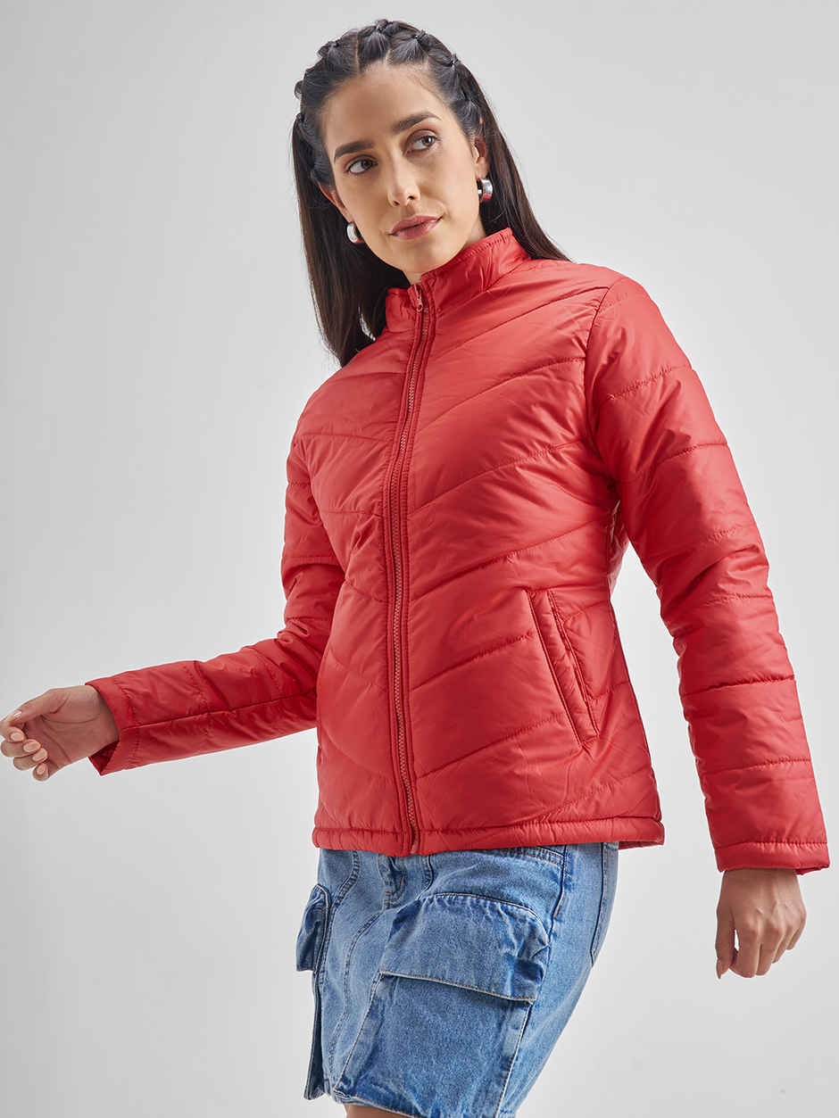 Buy Tokyo Talkies Women's Classic Quilted Puffer Jacket | Red - S ...