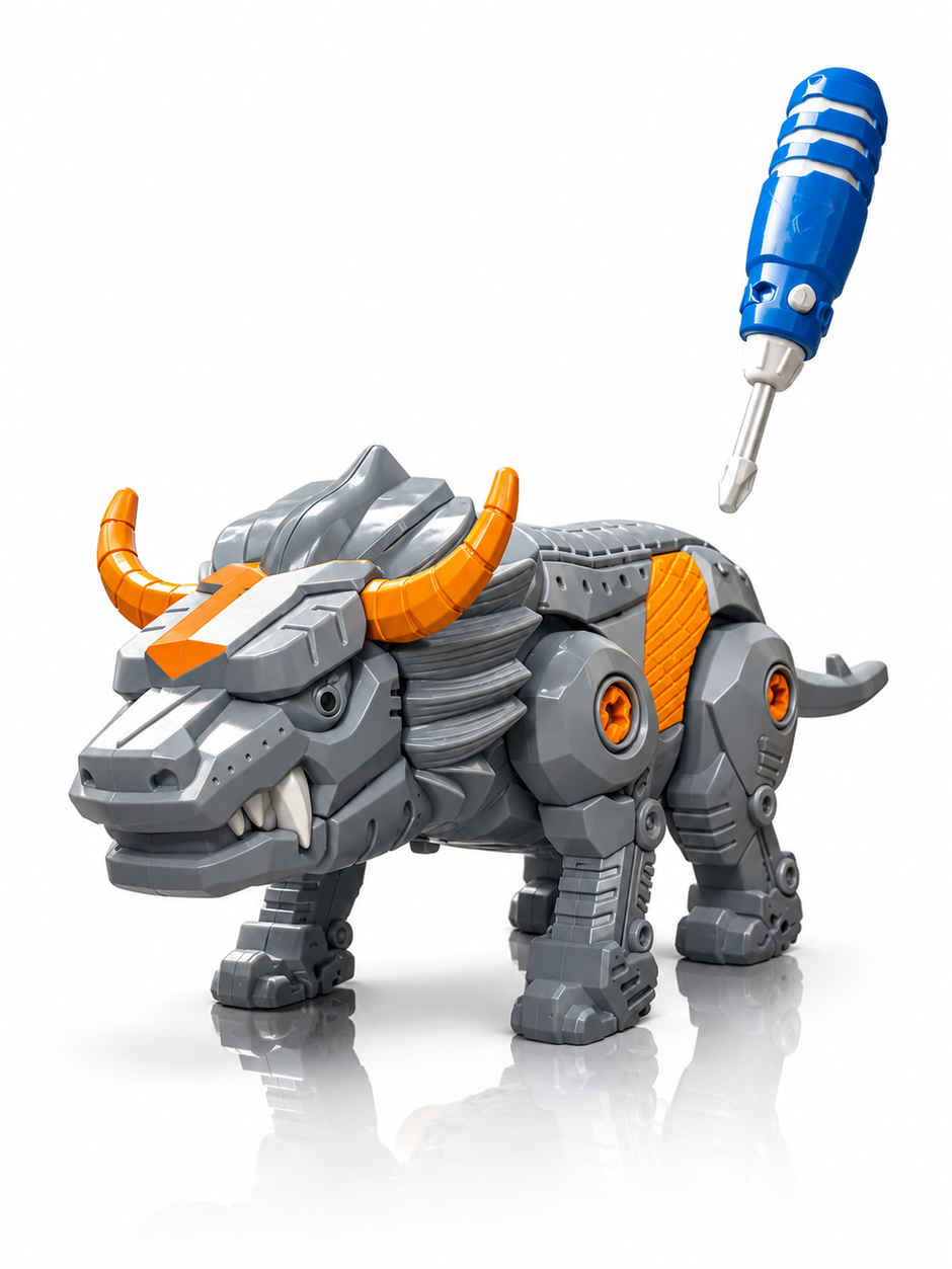 Fablue DIY Robotic Triceratops Toy Movable Parts Light Sound - Buy at ...