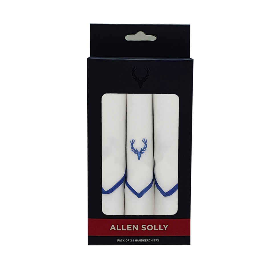 Buy Allen Solly Men's Cotton Colour Border Handkerchief | Royal Blue ...