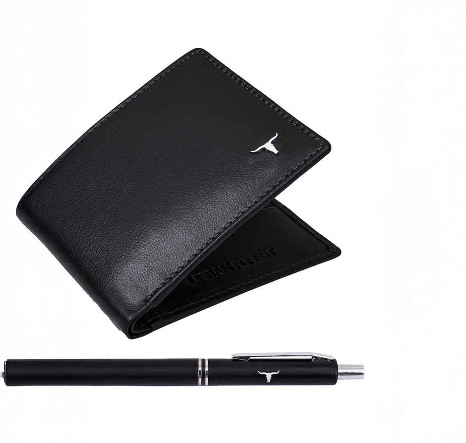 Buy URBAN FOREST Men's Gary Aniline Leather Wallet, Pen & Keychain ...
