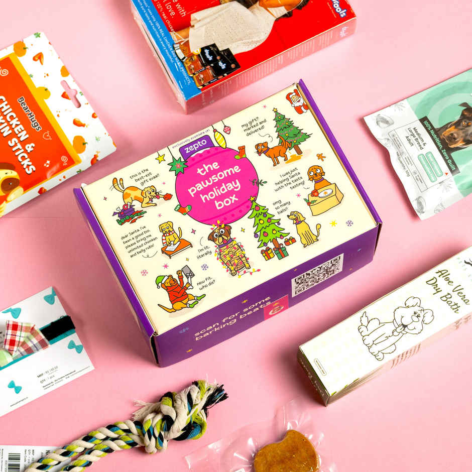 Buy New Year Holiday Gift Box for Dogs | Food | Treats | Toys and More ...