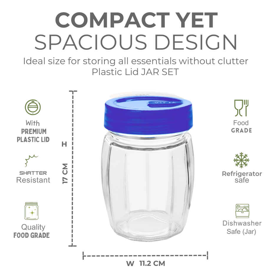Buy Yera Everyday Storage Jars Barrel Shaped 1090 ml (Each) Set Of 2 ...