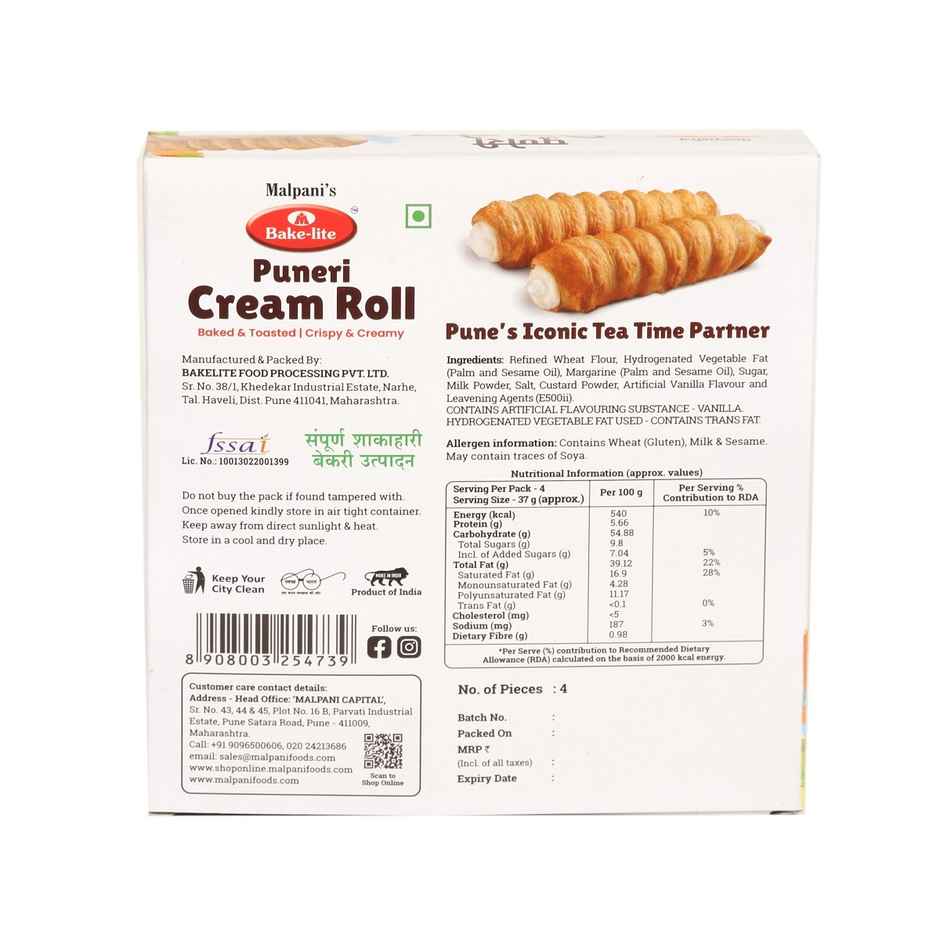 Buy Malpani's Bakelite Cream Roll | Crisp & Enjoyable Online - Price ...