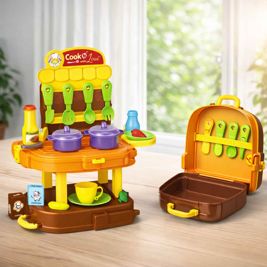 Fablue 2-in-1 Kitchen Portable Kit Playset Toy for Pretend Play Toy for ...