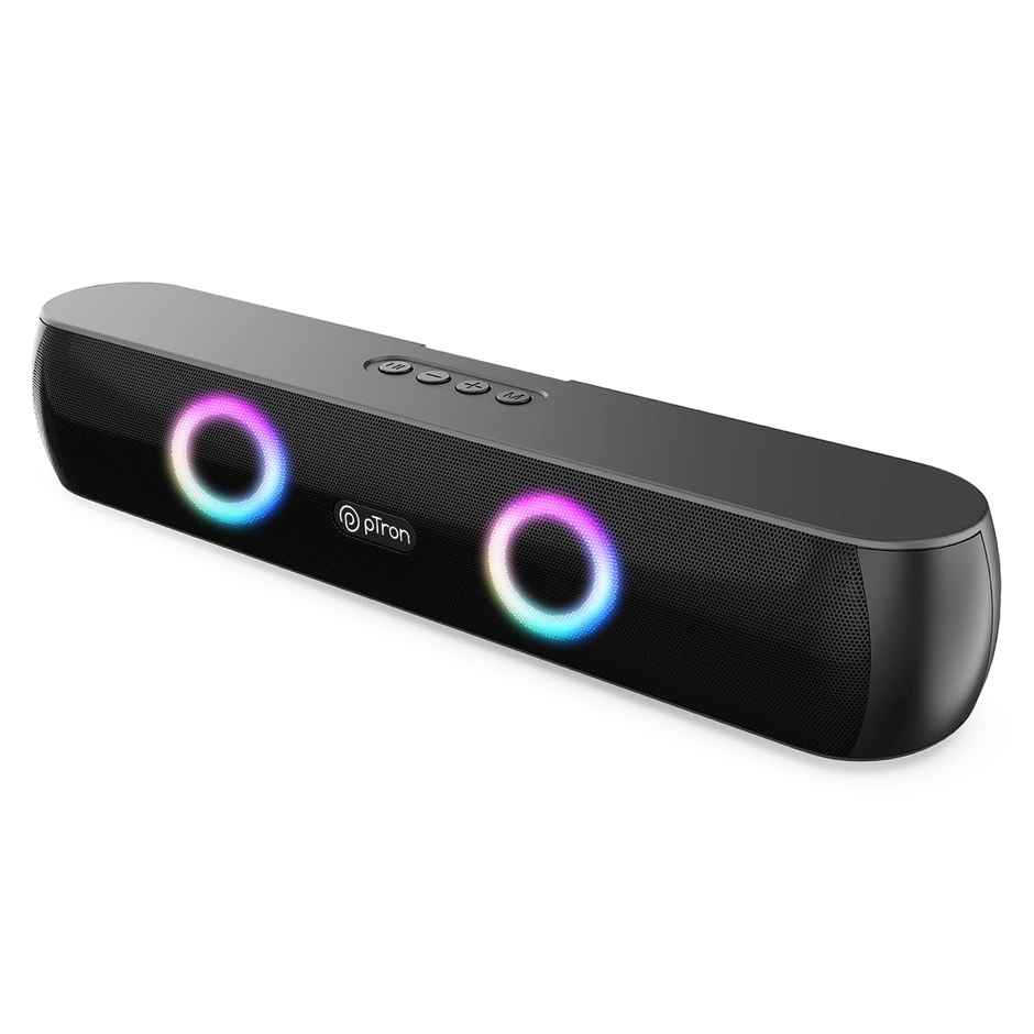 Buy pTron Fusion Beam V2 16W Bluetooth Stereo Soundbar | RGB Lights ...
