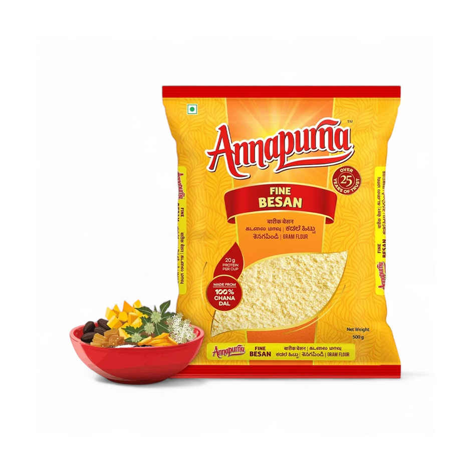 Buy Annapurna Chana Dal Besan / Fine Besan / Gram Flour Combo Online ...