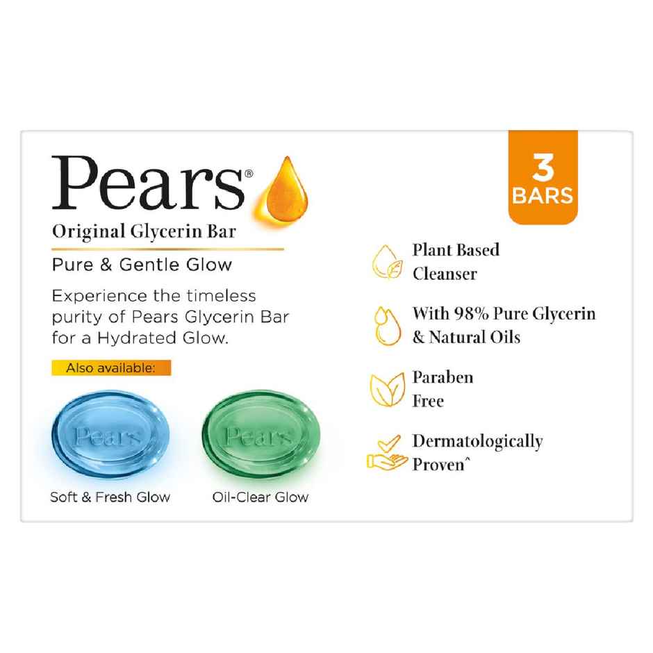 Pears Moisturising Bathing Bar Soap with Glycerine Pure & Gentle - For ...