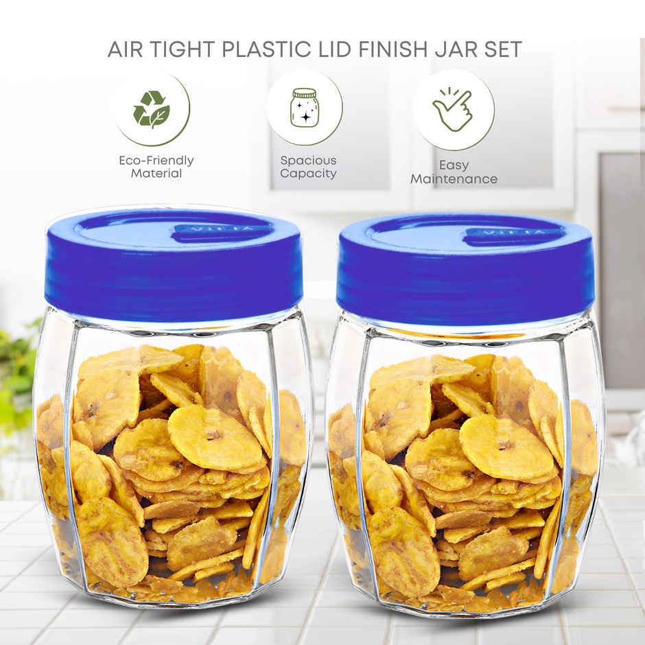 Buy Yera Everyday Storage Jars Barrel Shaped 1090 ml (Each) Set Of 2 ...