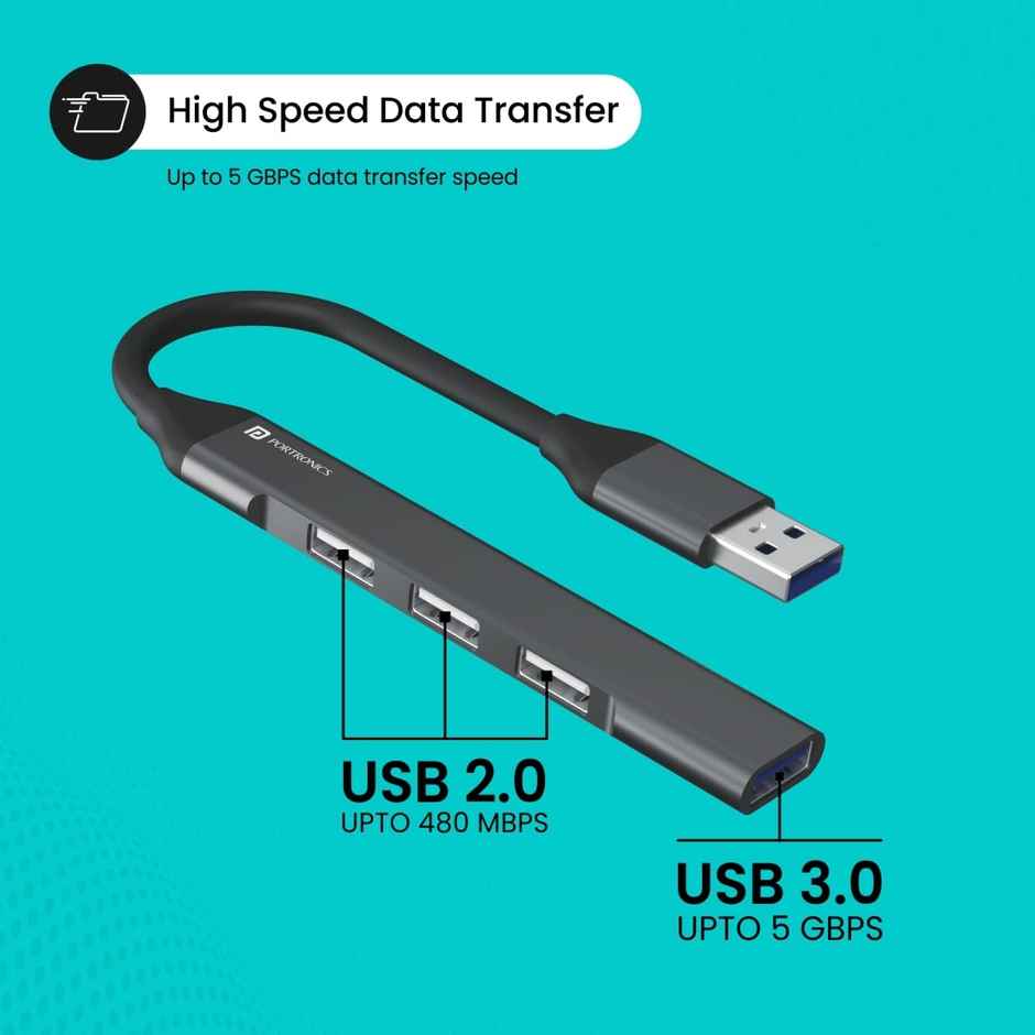 Buy Portronics Mport 31 4 Ports Usb Hub Online - Price @ ₹329 | Instant ...
