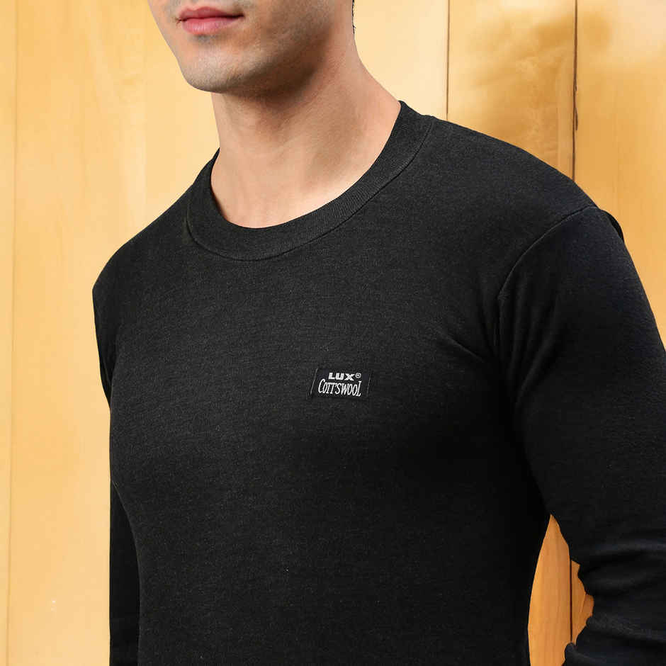 Buy Lux Cottswool Men's Full Sleves Round Neck Thermal Top And Bottom ...