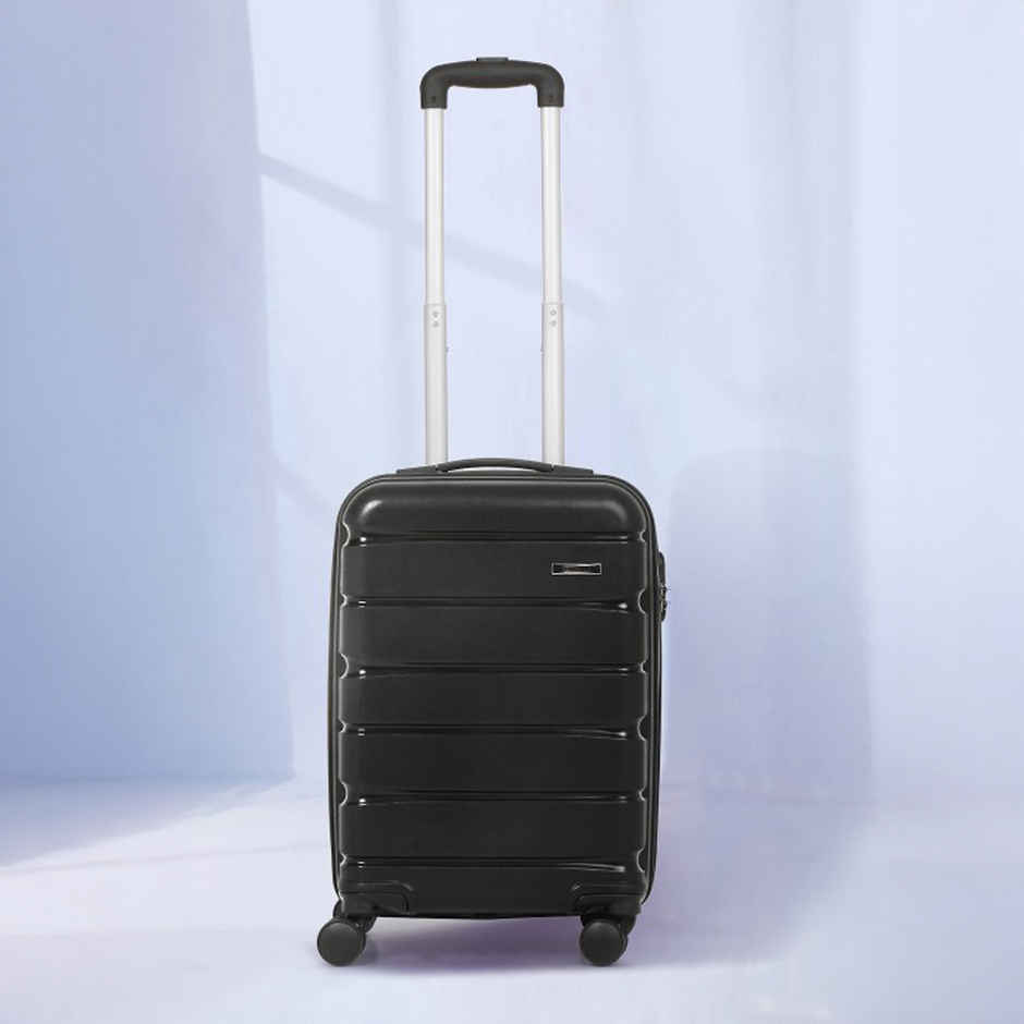 Buy Teakwood Leather 360 Degree Rotation Hard Trolley Bag | Black - Small Online - Price @ ₹1320 ...