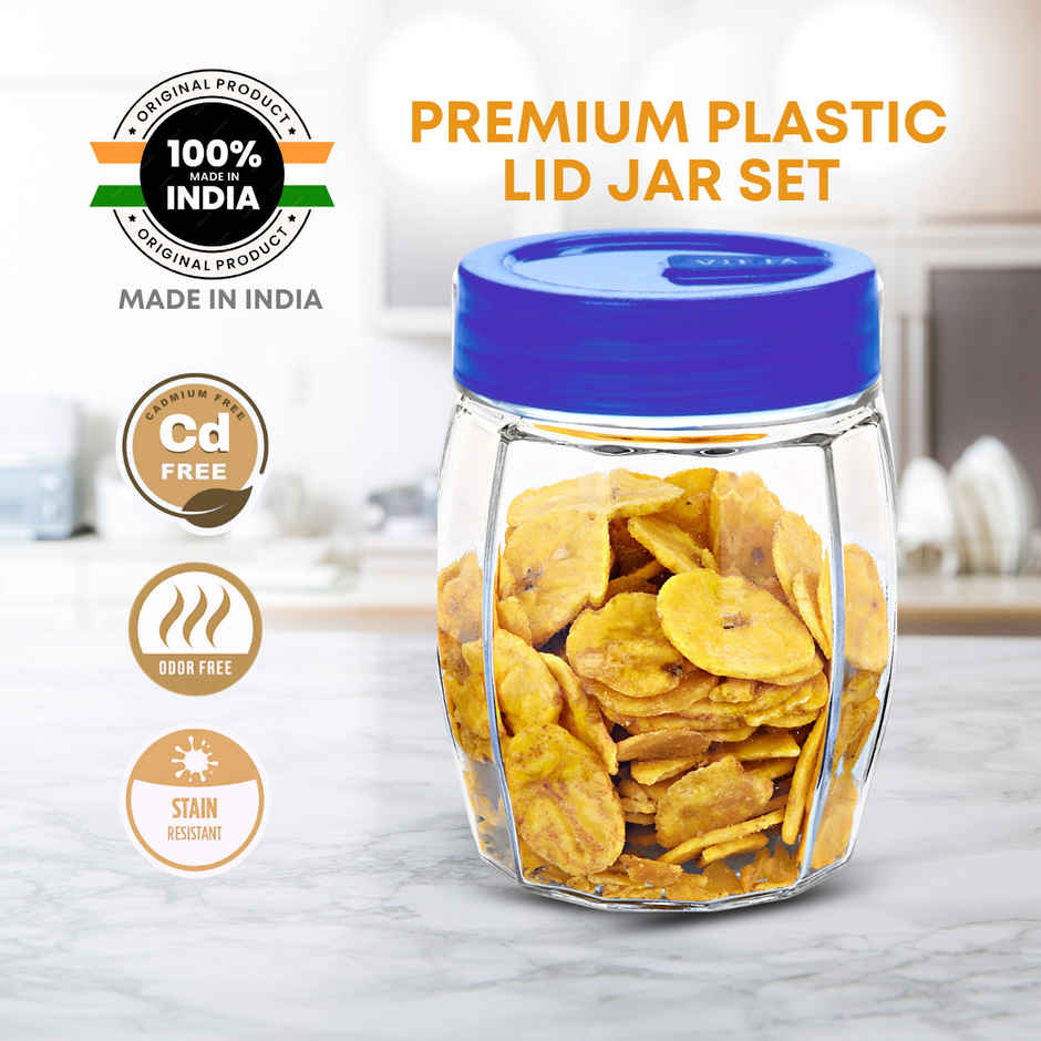 Buy Yera Everyday Storage Jars Barrel Shaped 1090 ml (Each) Set Of 2 pcs Online - Price @ ₹229 ...
