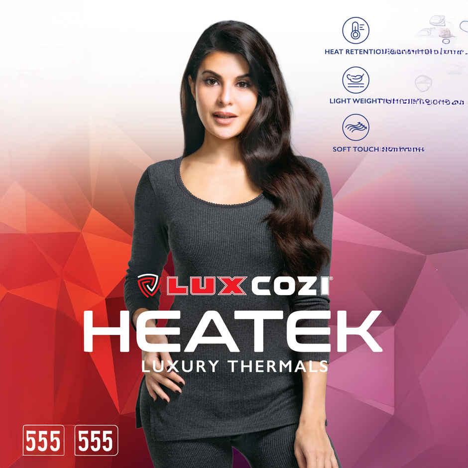 Buy Lux Cozi Women's Heatek Super Soft & Stylish Thermal Set | Black ...