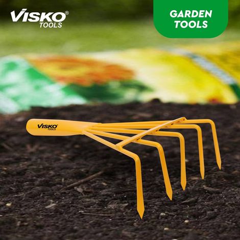 Buy Visko 640 Heavy Duty Gardening Tool | Garden Hand Rake Long 5 ...
