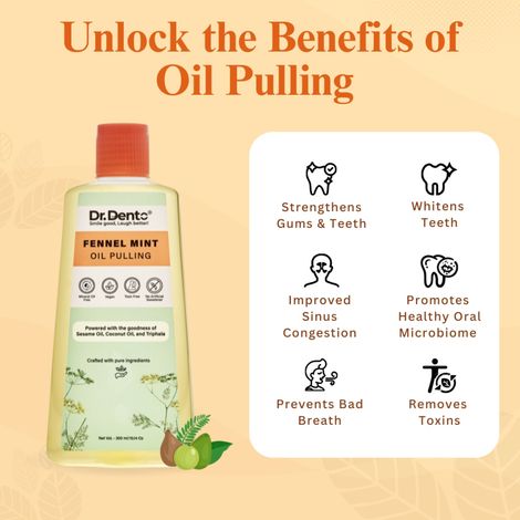 Buy Dr.Dento Fennel Mint Oil Pulling Online - Price @ ₹665 | Instant ...