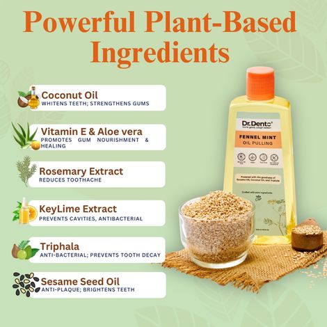 Buy Dr.Dento Fennel Mint Oil Pulling Online - Price @ ₹665 | Instant ...