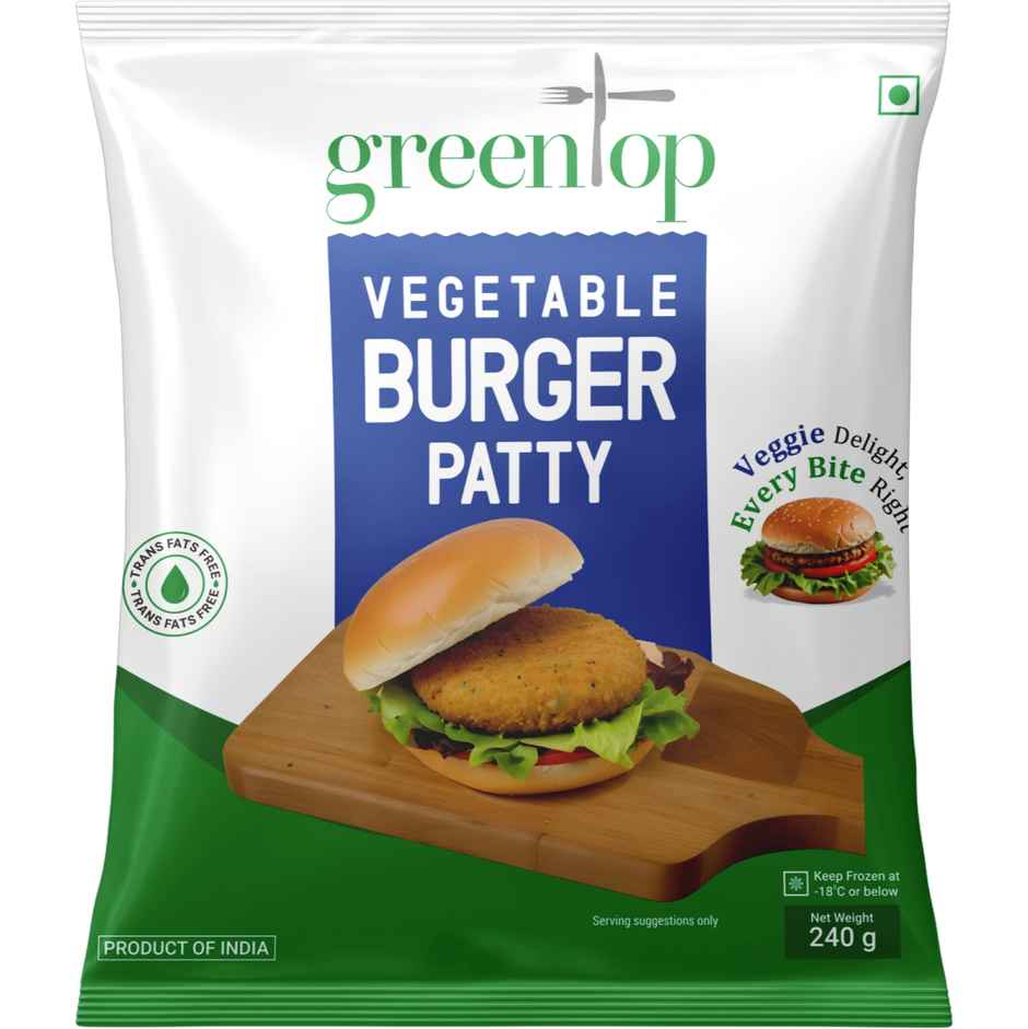Green Top Veg Burger Patty - Buy at ₹99 Online | Instant Delivery - Zepto