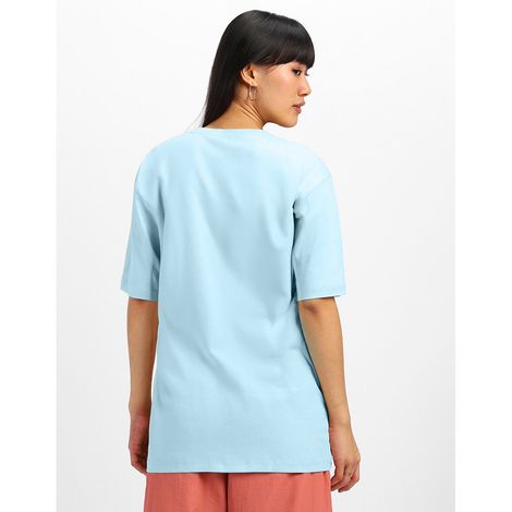 Buy Juneberry Women s Typographic Front Print Dutch Canal Skyblue T-shirt - S Online - Price ...