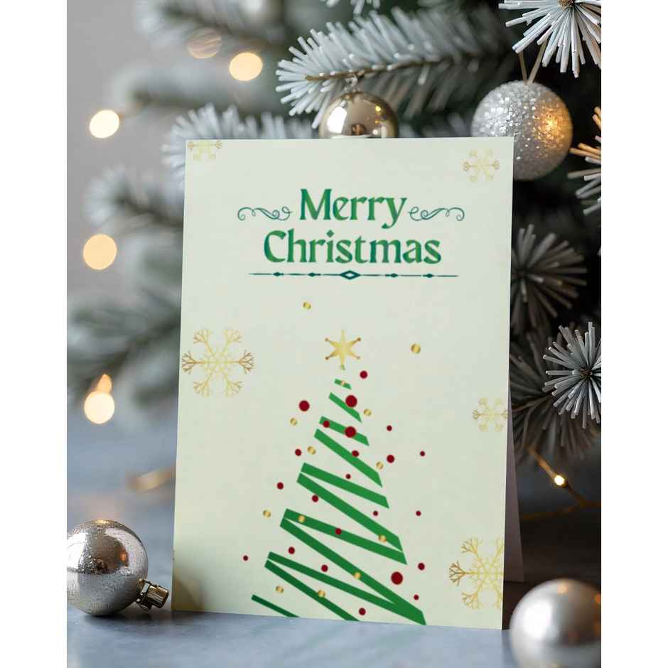 Buy Green Tree Merry Christmas Greeting Card | Mad Over Print Online ...