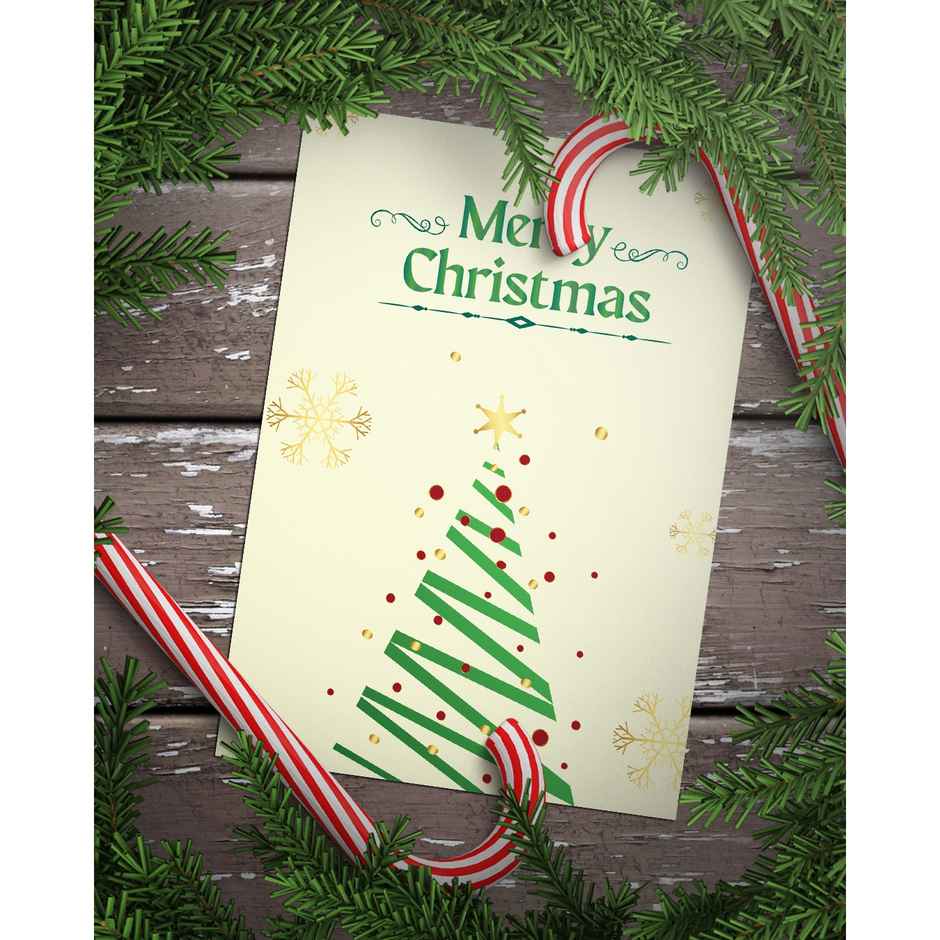 Buy Green Tree Merry Christmas Greeting Card | Mad Over Print Online ...