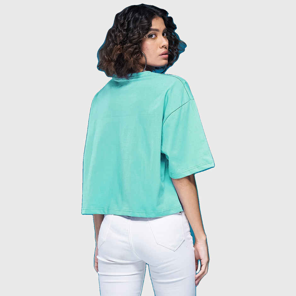 Buy Smartees Women's Oversize Printed T-shirt | WW - Boxy - 3003 | Sea Green - M Online - Price ...