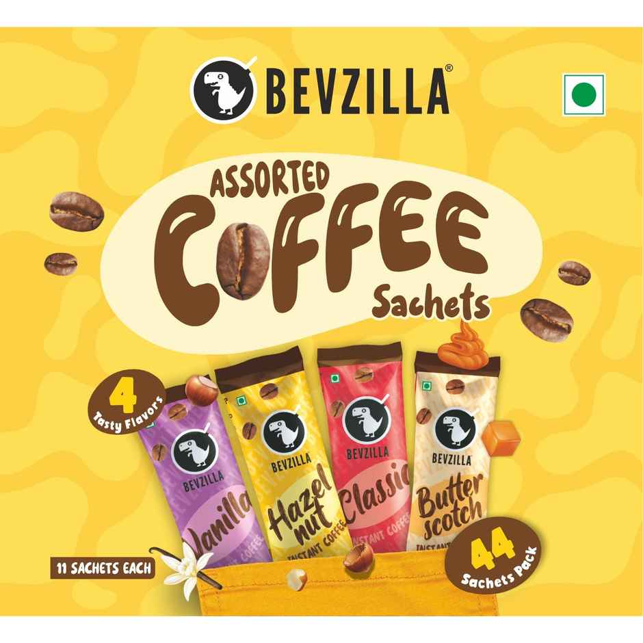 Buy Bevzilla Assorted Instant Hot & Cold Coffee Sachets Pack | 4 ...