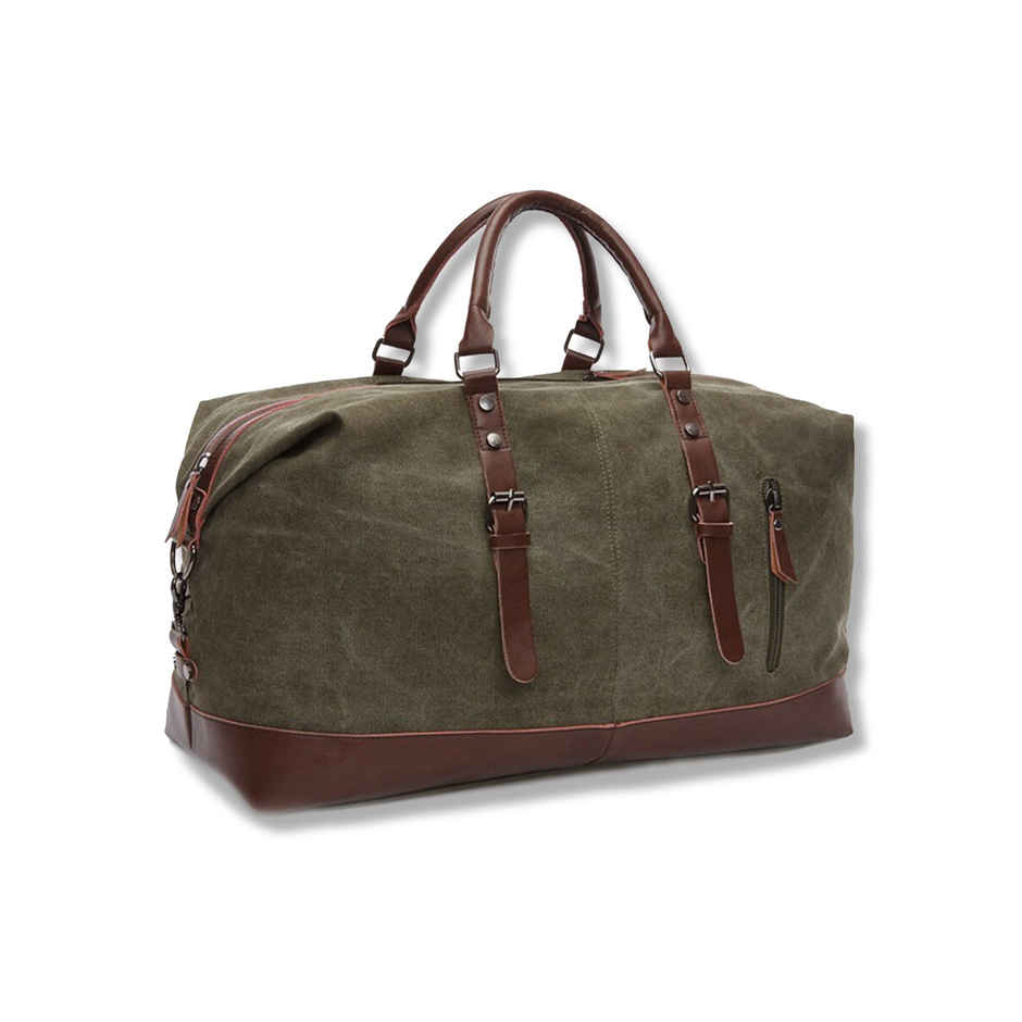 Buy Fur Jaden Unisex Solid Canvas 40 L Top Handle Duffle Bag | Green ...