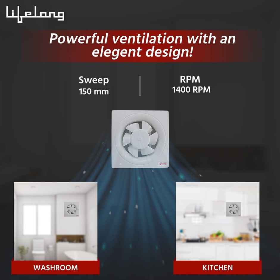 Lifelong LLEF10 Exhaust Fan,250mm,Strong Air Suction,Rust Proof Body ...