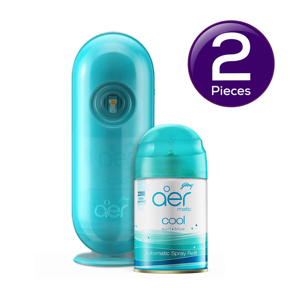 Buy Godrej Aer Matic Cool Surf Blue Automatic Room Fresheners | Kit ...