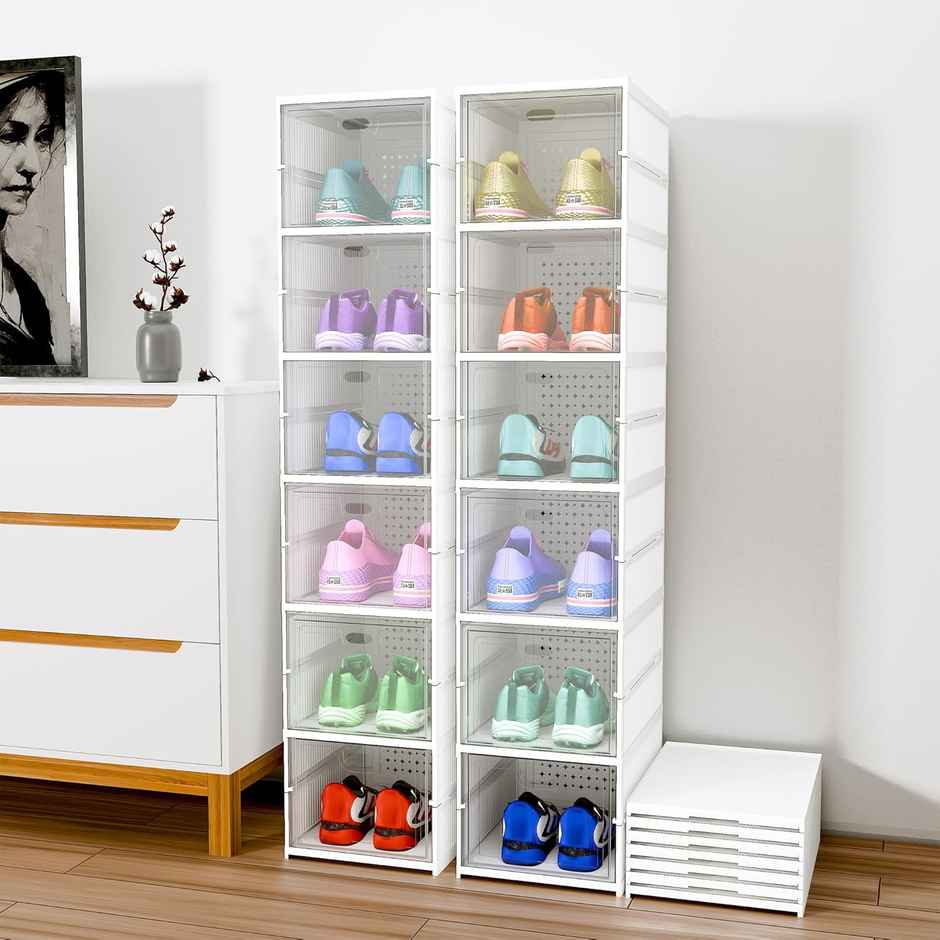 Buy Kuber Industries |Pack of 2 Shoe Rack | Foldable Sneakers Box |6 ...