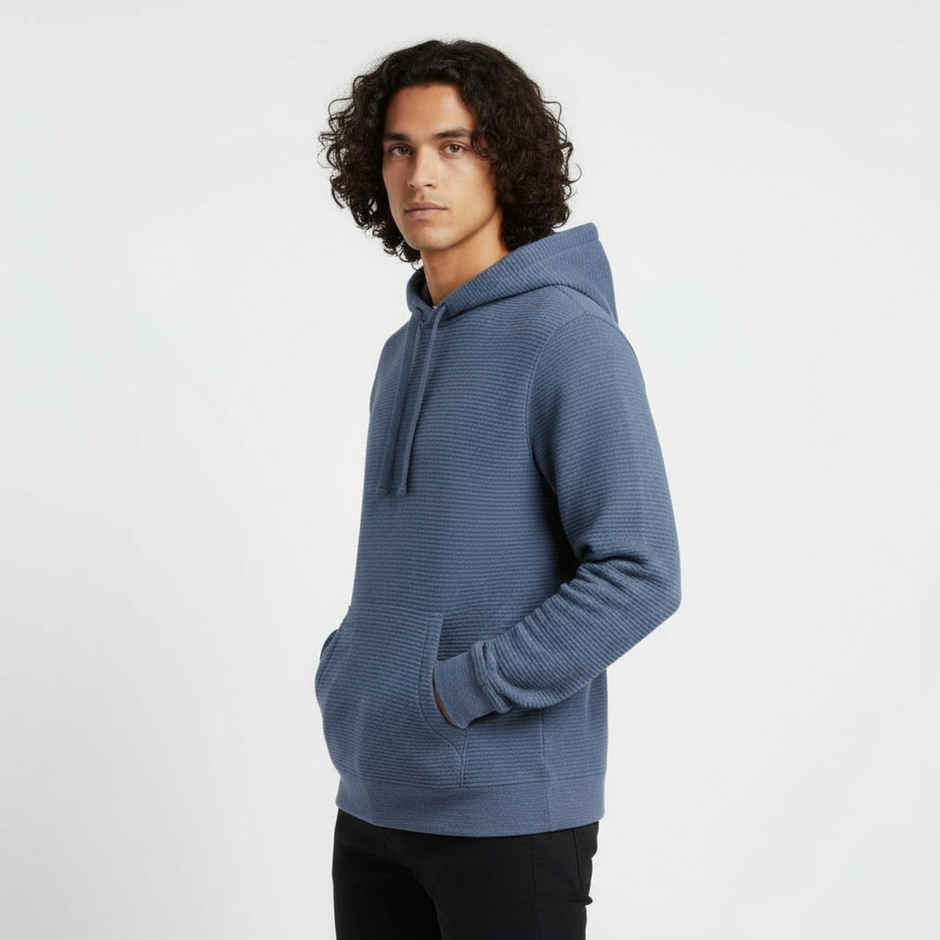 Buy EQL Men's Oversized Fit Hoodie | Denim Blue Marl | M Online - Price ...