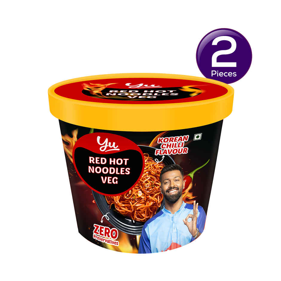 Buy Korean Yu Red Hot Cup Noodles - Korean Chilli Flavour Veg Combo ...