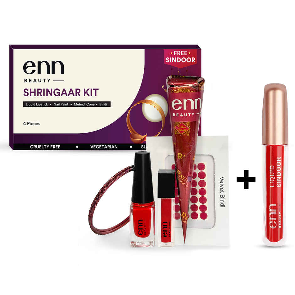 Buy Enn Beauty Shringar Kit Pack Of 4 ( Lipstick, Nail Paint, Mehndi ...