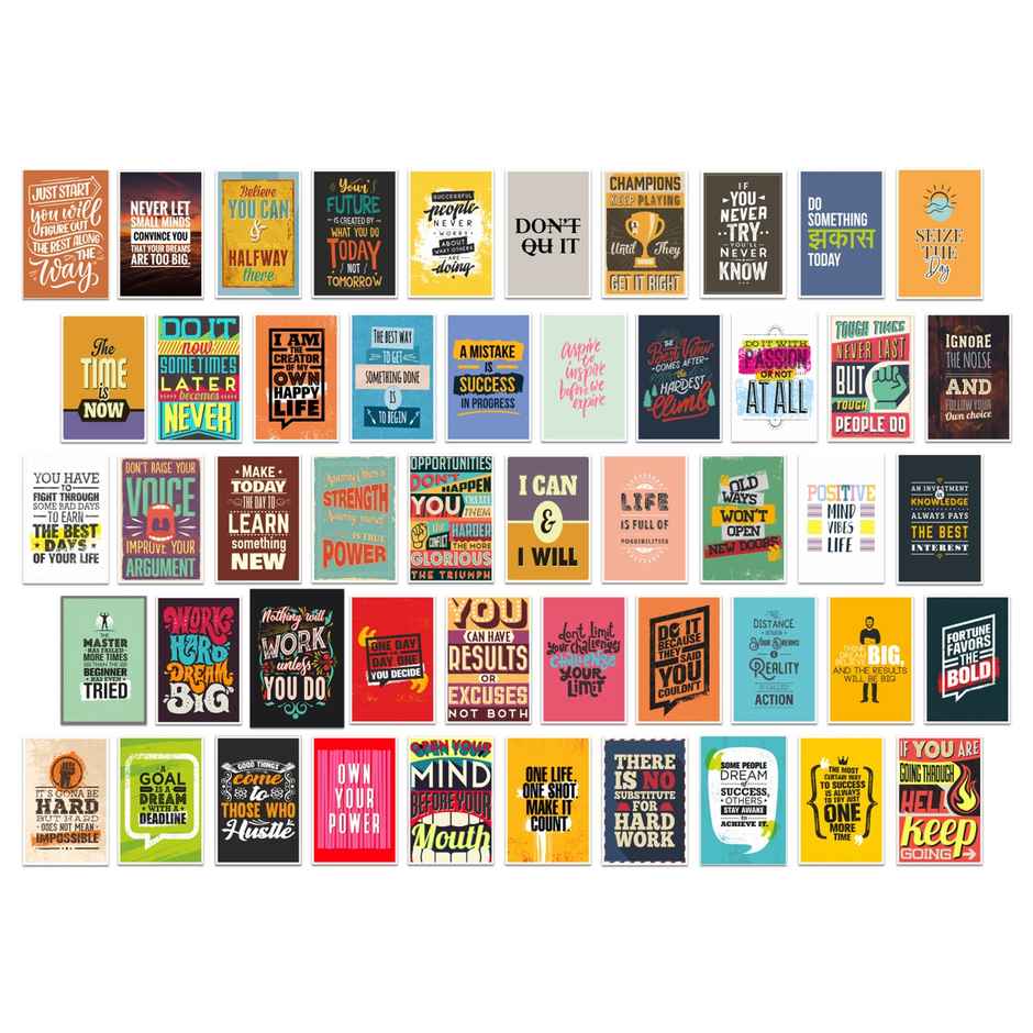 Buy Paper Plane Design Motivational Wall Posters Collage Pack of 50 (4 ...